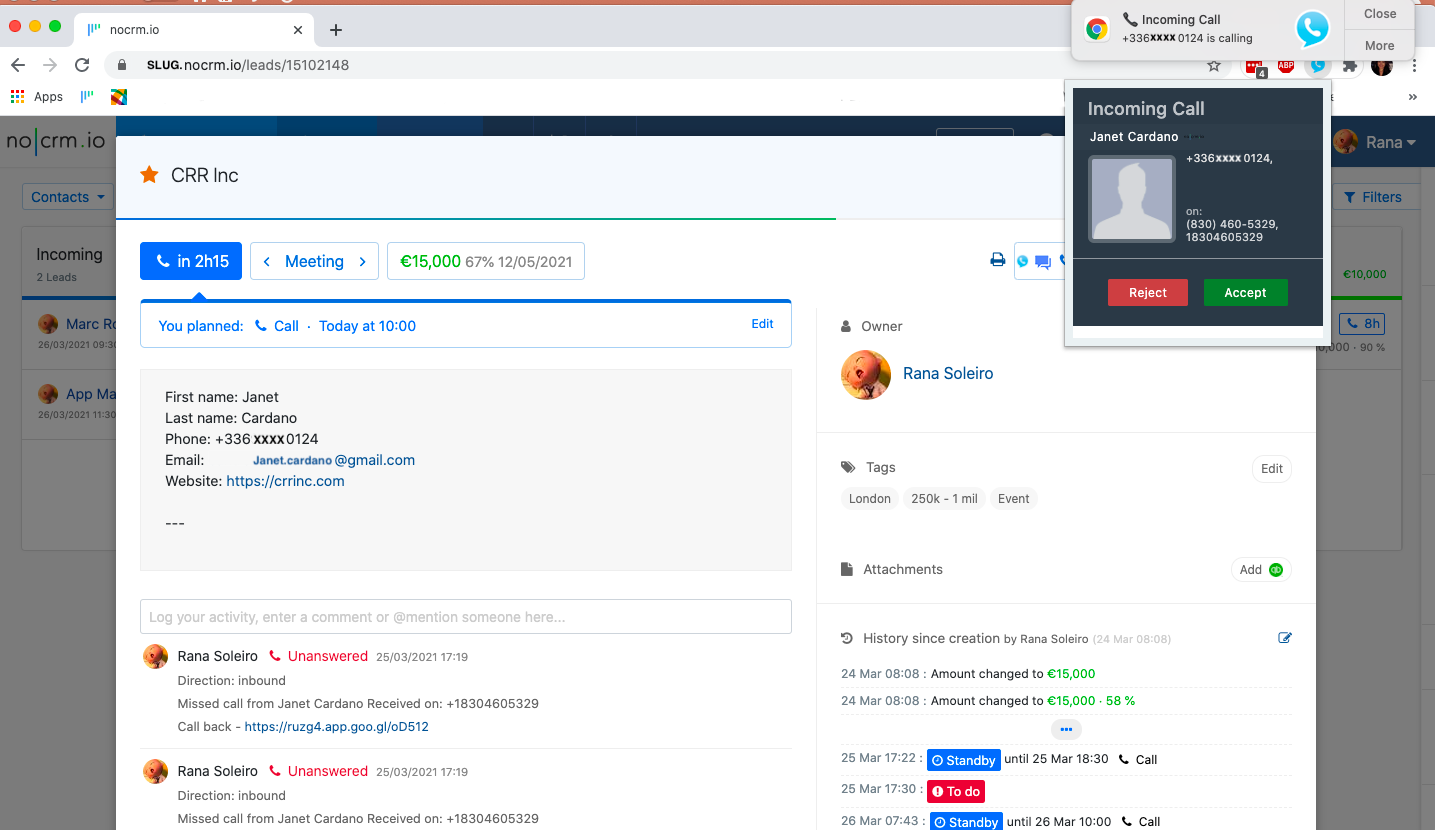 How to use JustCall noCRM Integration · noCRM.io